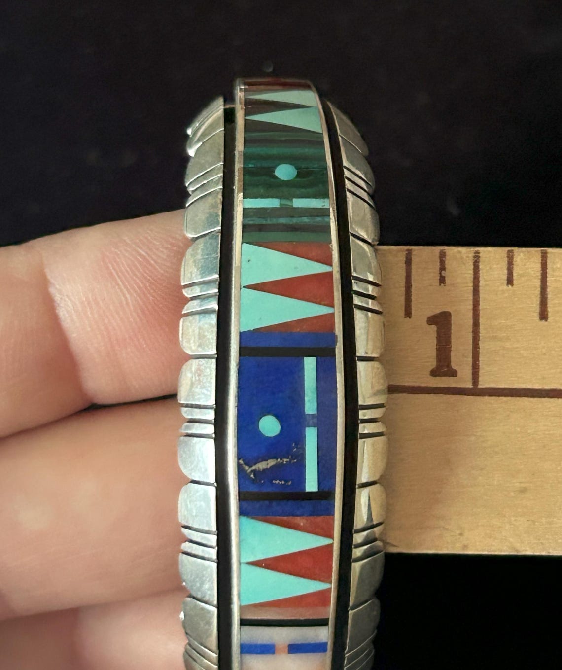 Chester Benally Navajo Inlay Multi-stone and Sterling Silver Vintage ...