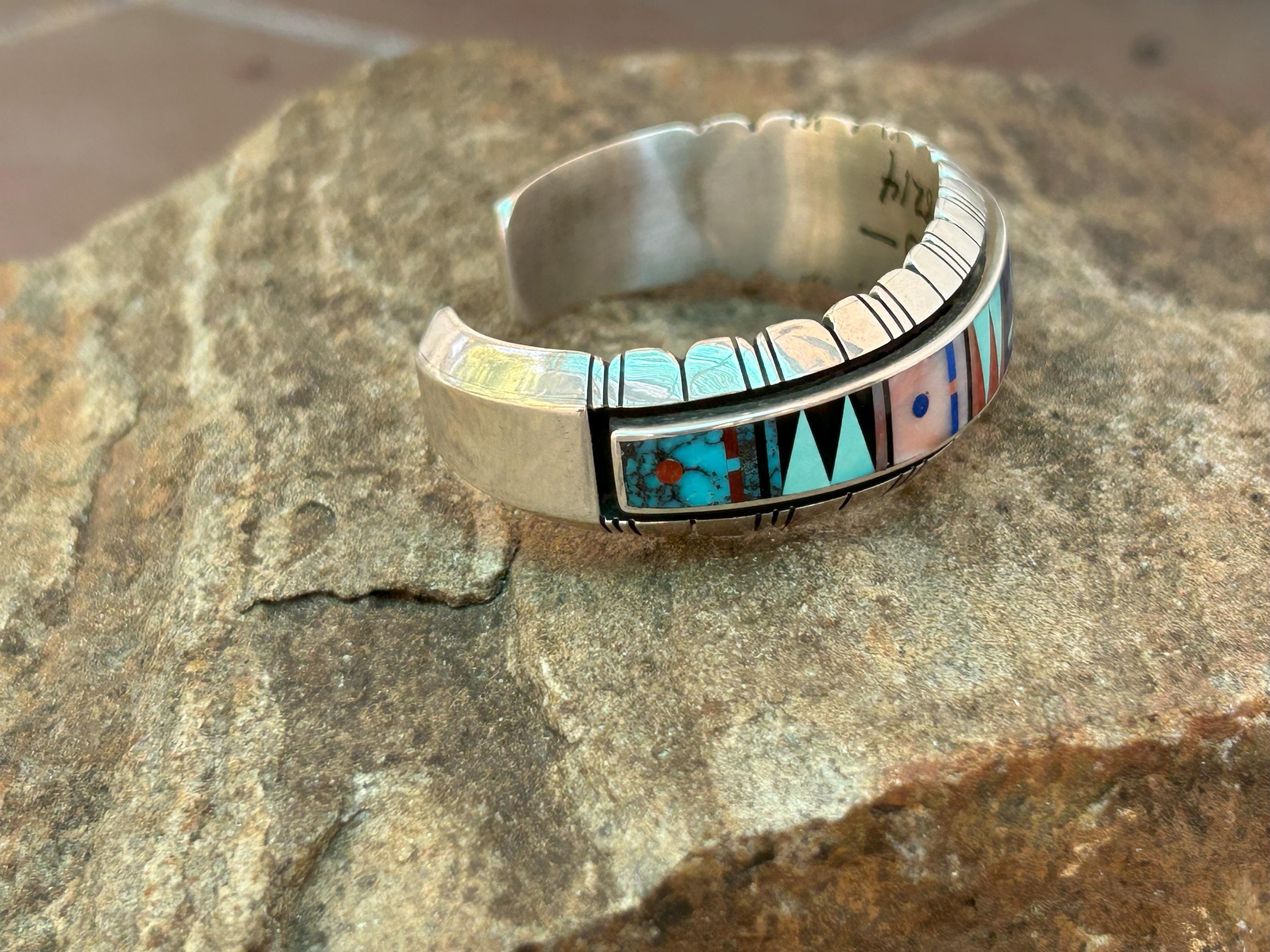 Chester Benally Navajo Inlay Multi-stone and Sterling Silver Vintage ...