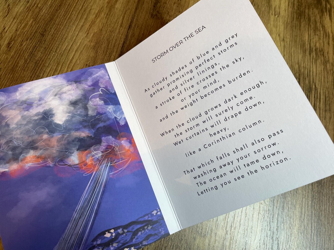 Storm Over the Sea Poetry Card: Original Poem & Illustration - Etsy