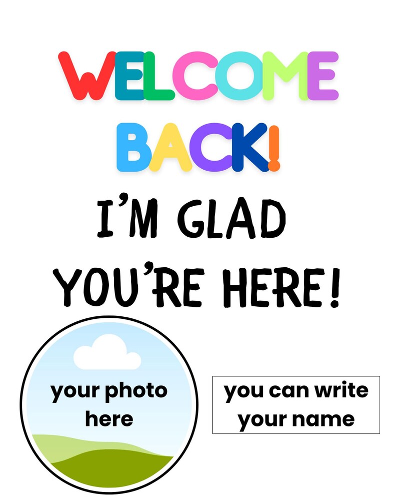 Custom Classroom Poster: Editable Welcome Back Poster With Photo & Name ...
