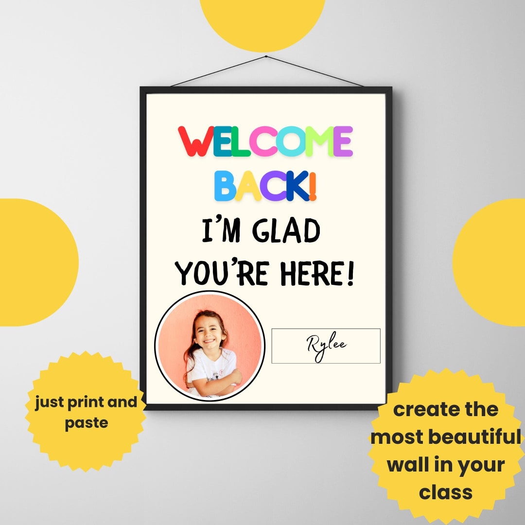 Welcome Back Poster, First Day of School Decor, Classroom Welcome Art ...