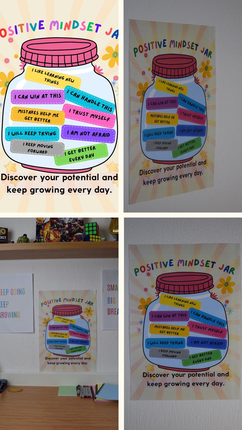 Positive Mindset Jar Printables, Daily Affirmations for Kids, Growth ...