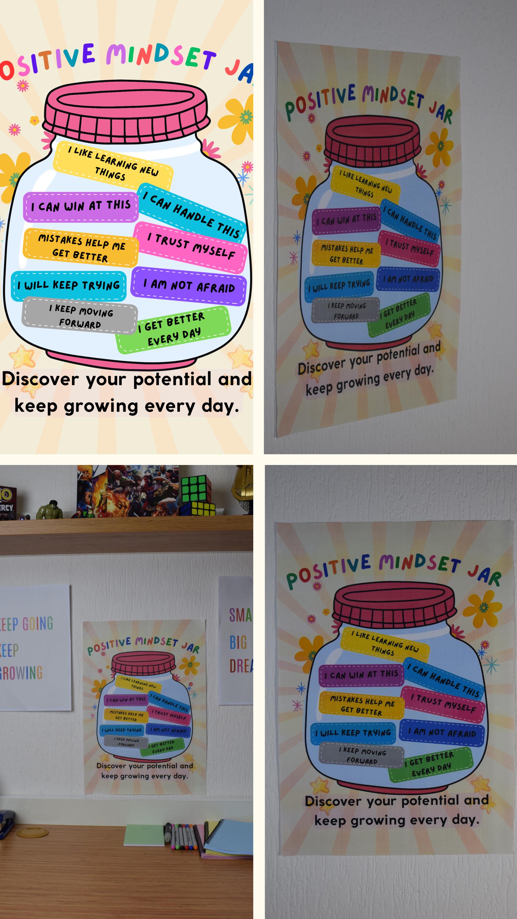 Positive Mindset Jar Printables, Daily Affirmations for Kids, Growth ...