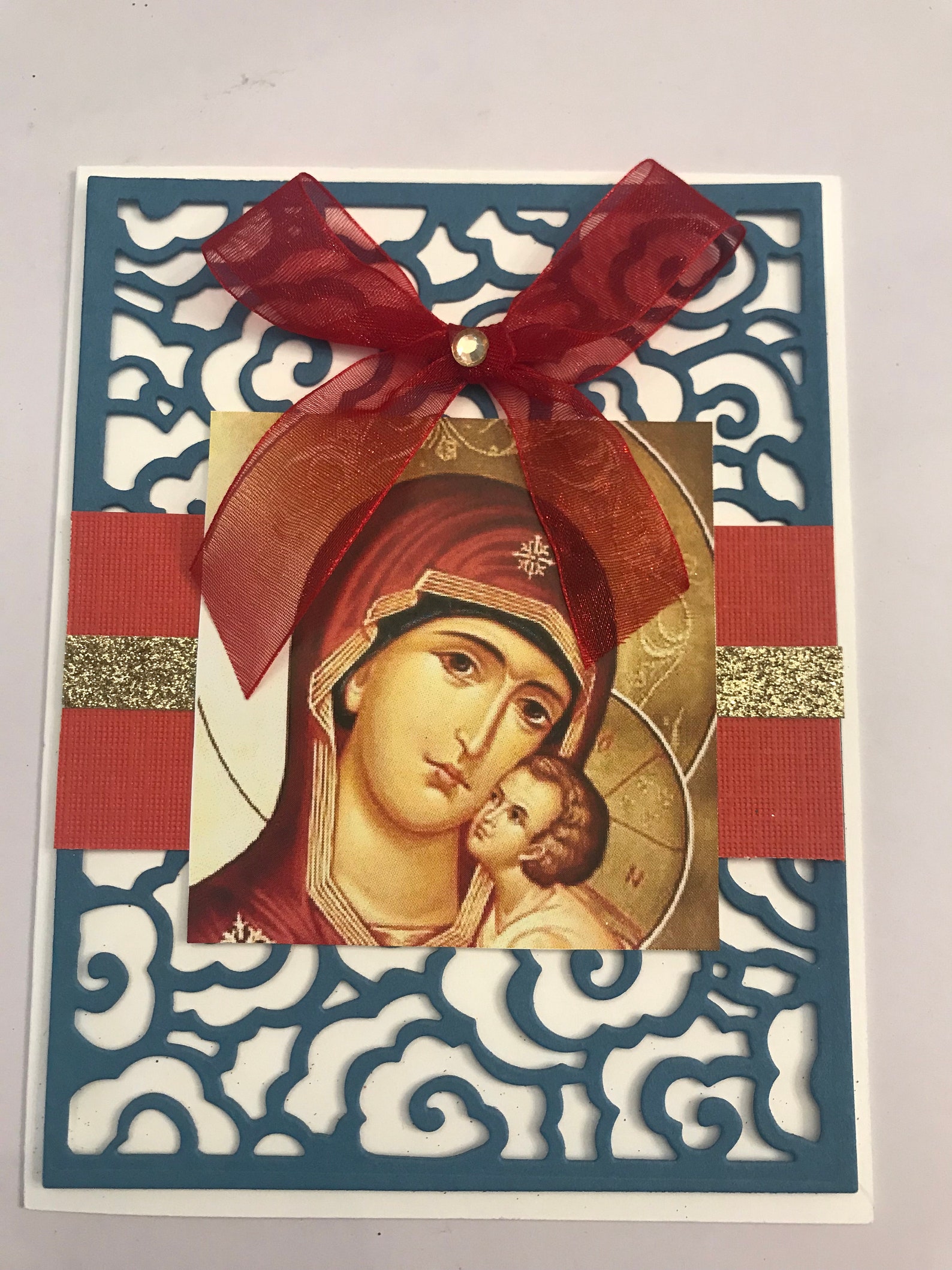Elegant Virgin Mary Card - Etsy