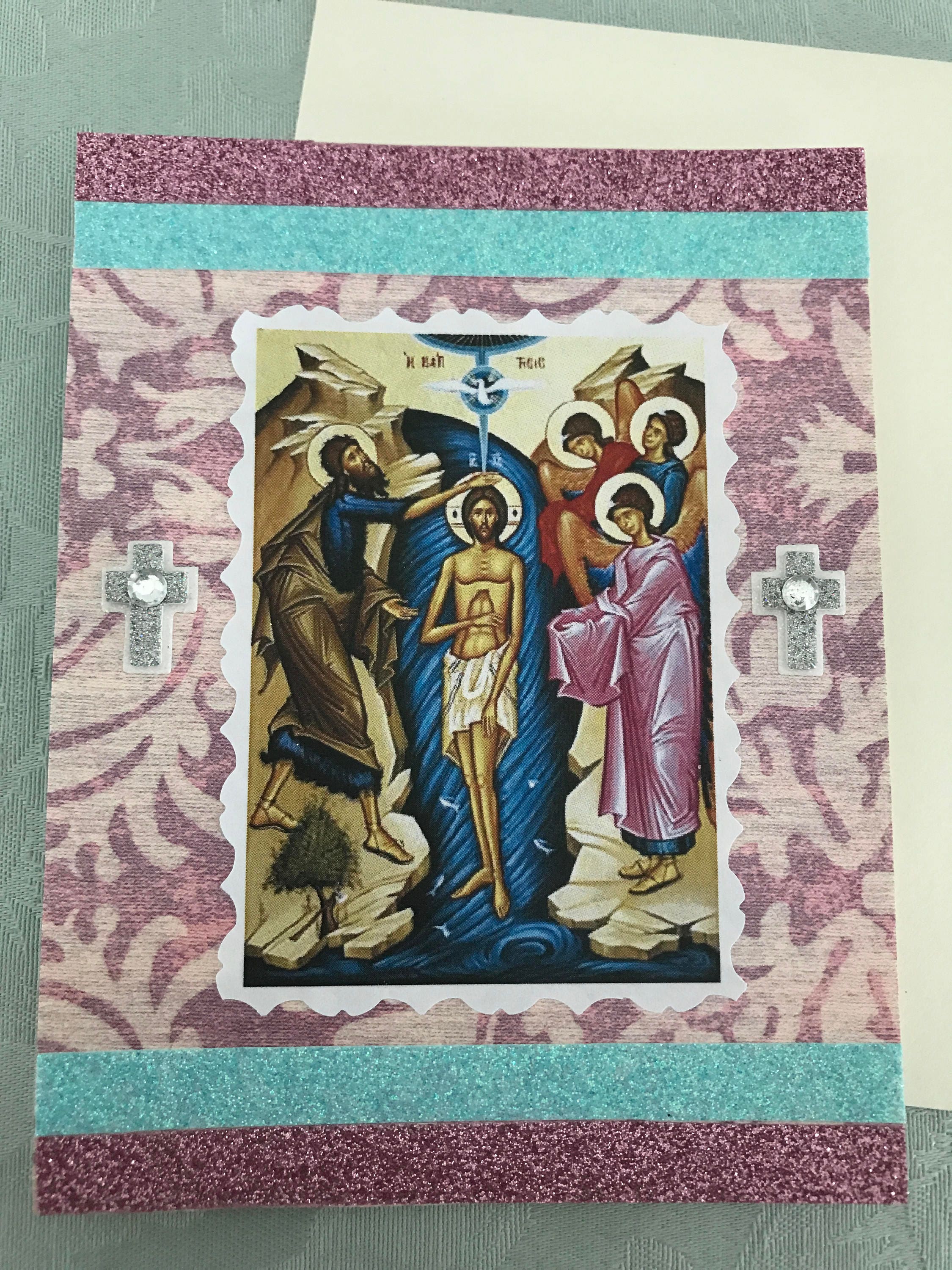 Orthodox Baptism Card - Etsy