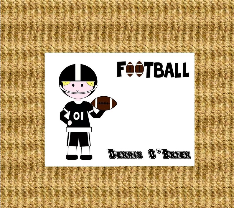 Football Player Personalized Stationery (set of 10 Folded Cards) - Etsy