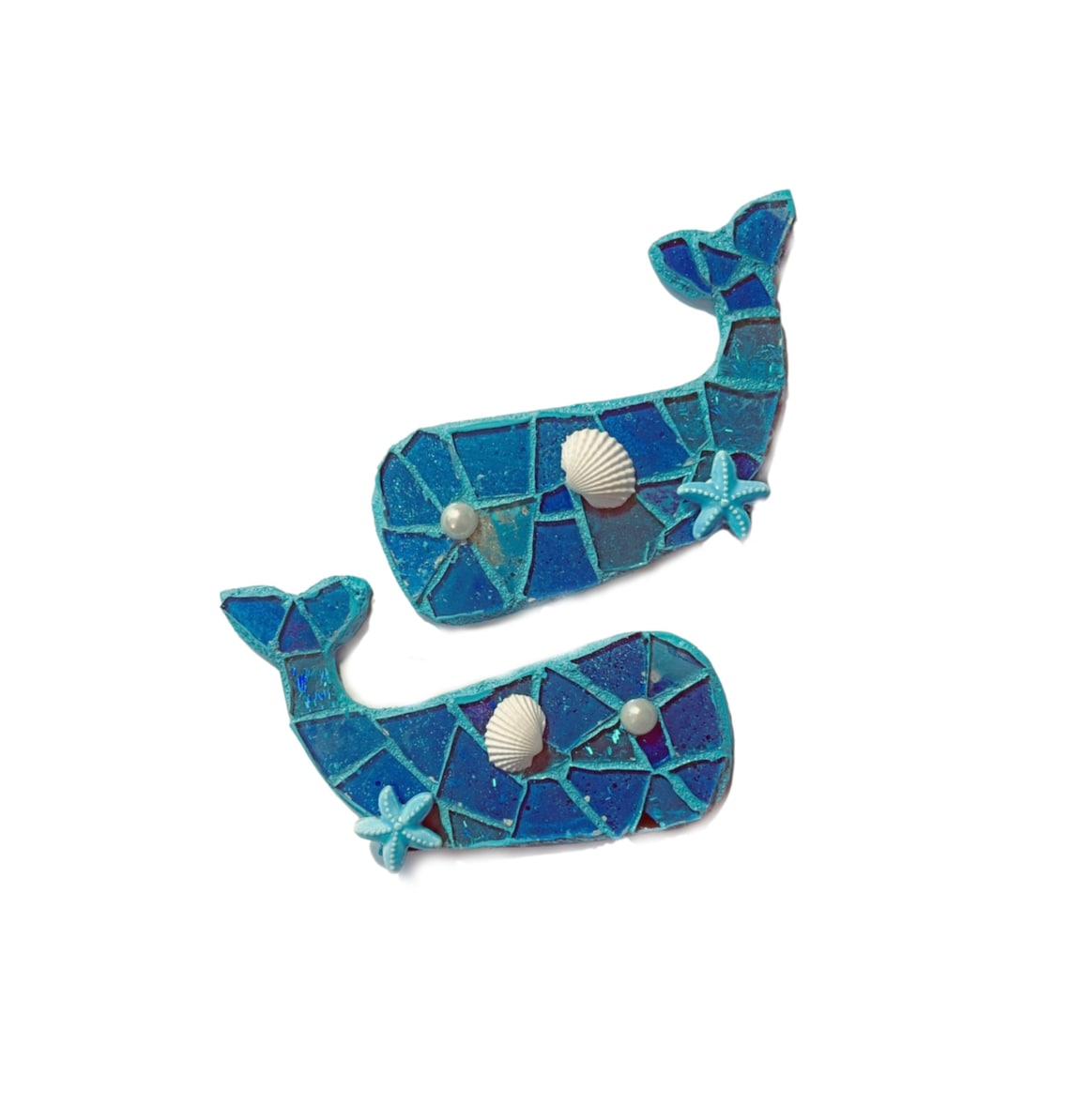 Blue Whales Magnet Set Two Mosaic Whale Magnets Blue Whale - Etsy