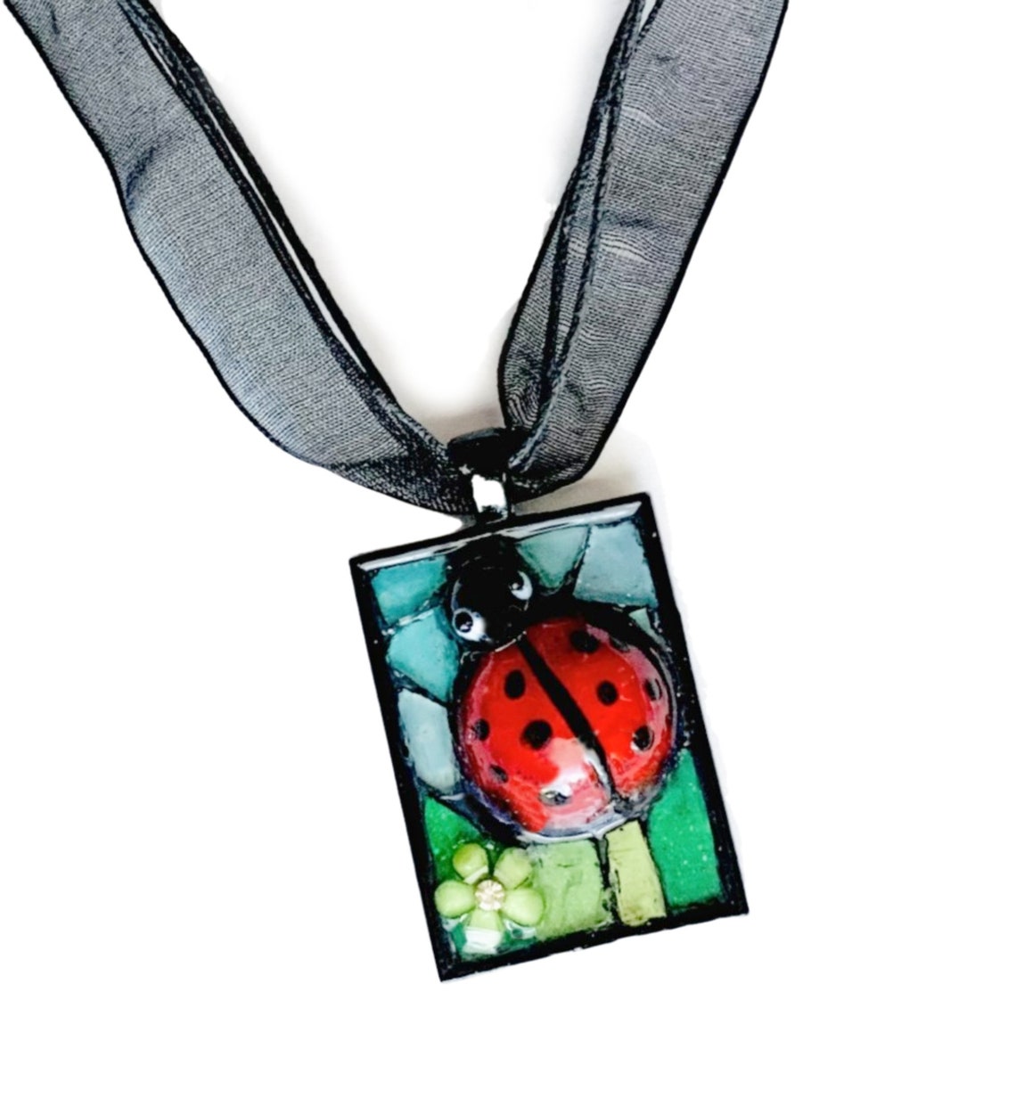 Mosaic Ladybug Pendant Glass Ladybug Mosaic Pendant Glass - Etsy