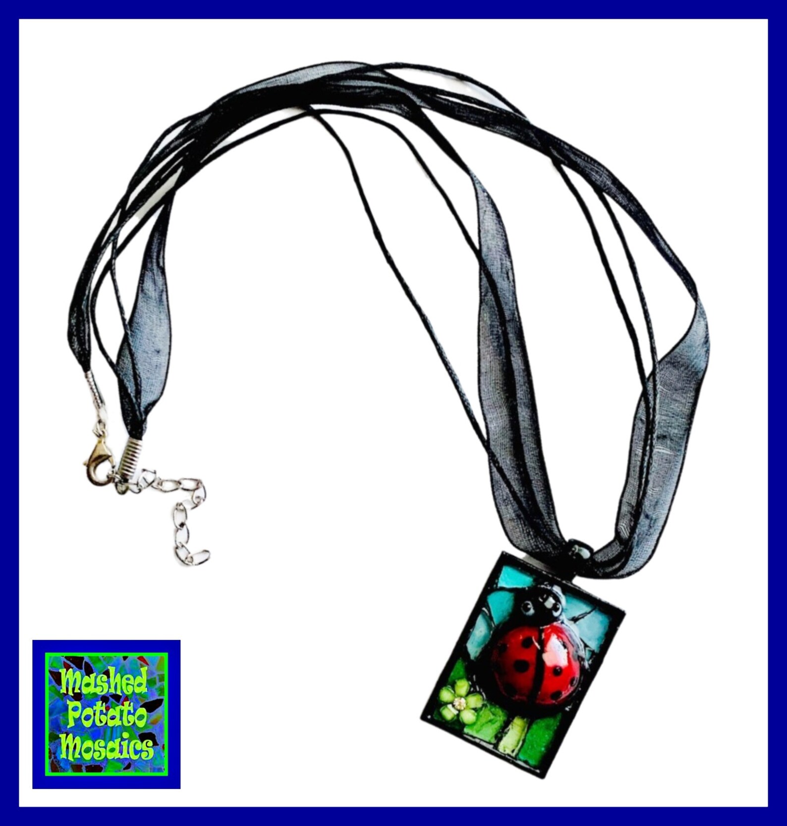 Mosaic Ladybug Pendant Glass Ladybug Mosaic Pendant Glass - Etsy