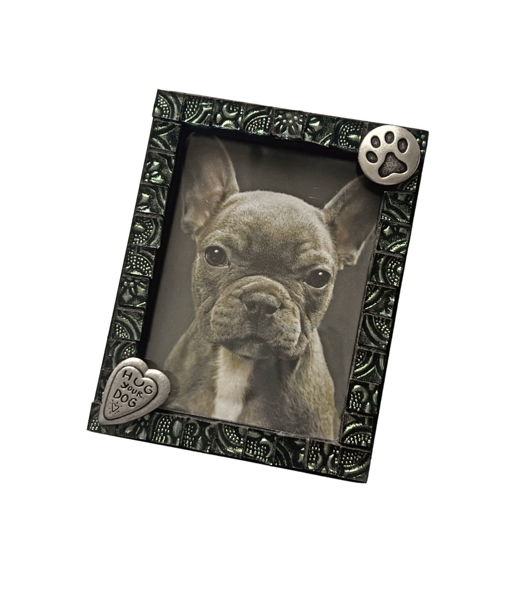 Dog Love Mosaic Frame, Hug Your Dog Frame, Green Black Mosaic Frame ...