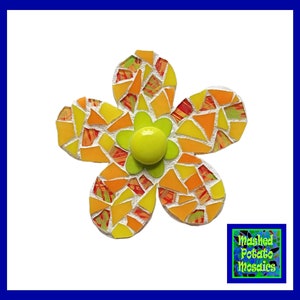 Large Mosaic Flower Magnet Flower Mosaic Magnet Orange - Etsy