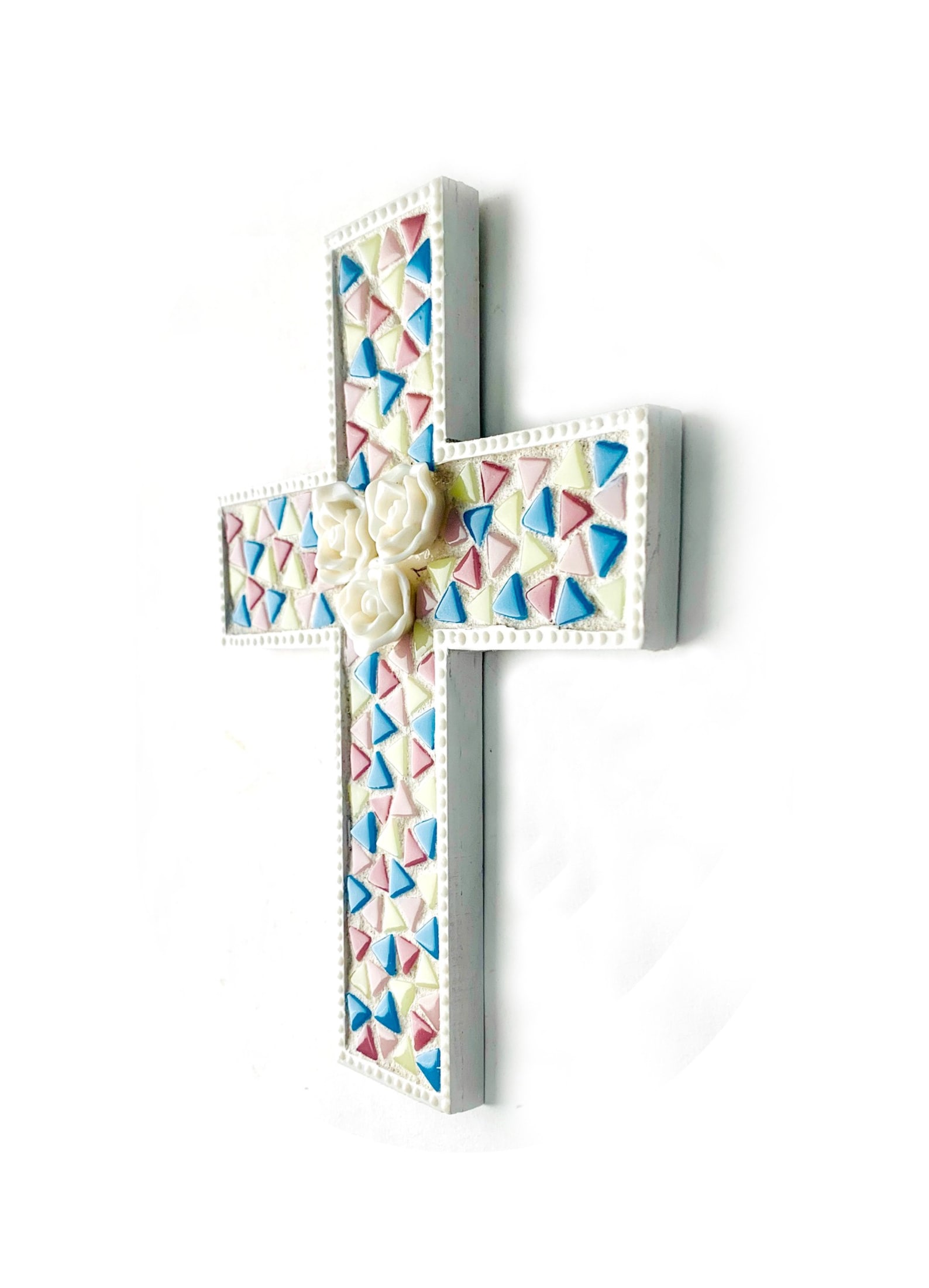 Mosaic Cross Pastel Mosaic Wall Cross Pastel Rose Mosaic | Etsy