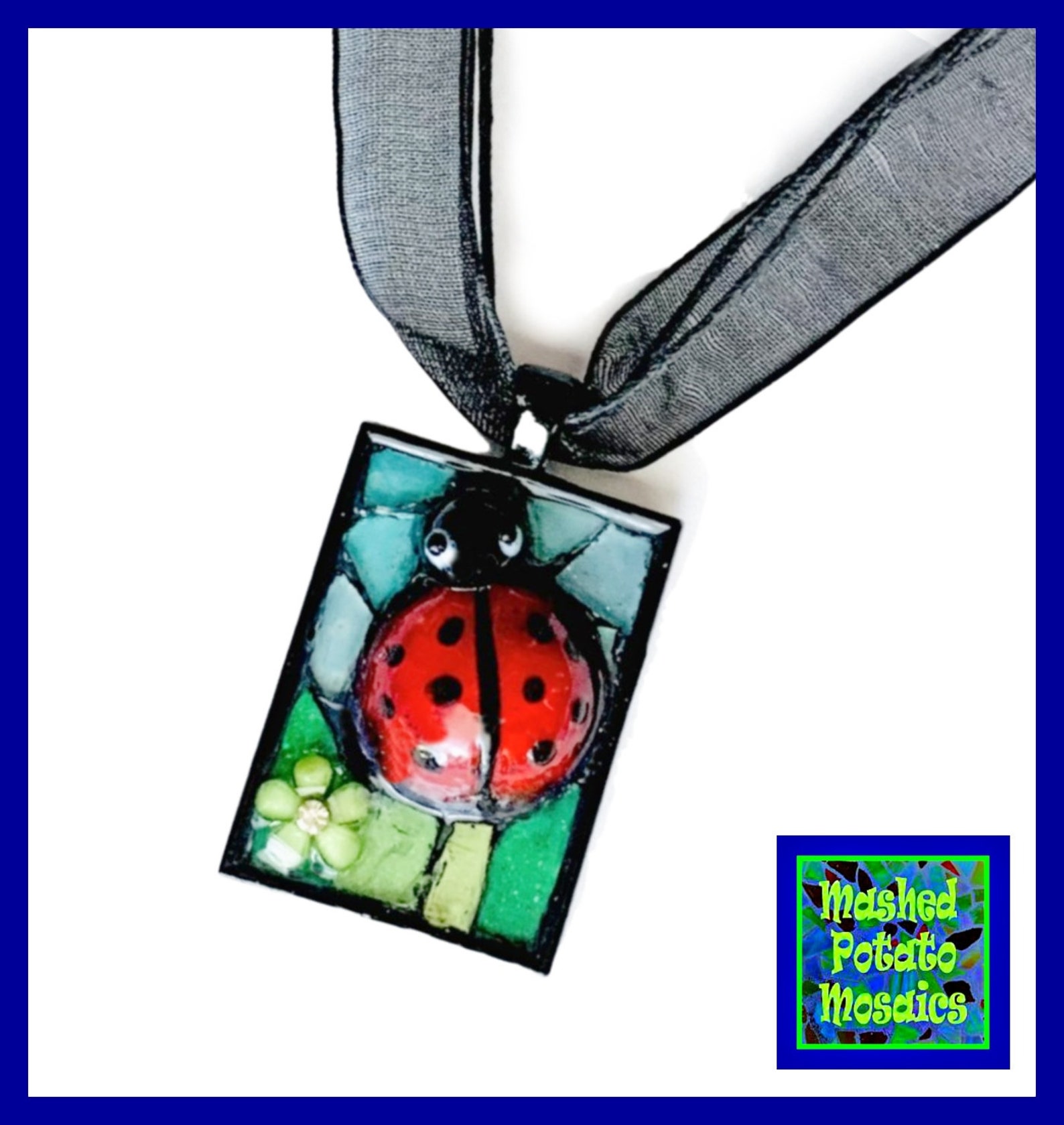 Mosaic Ladybug Pendant Glass Ladybug Mosaic Pendant Glass - Etsy