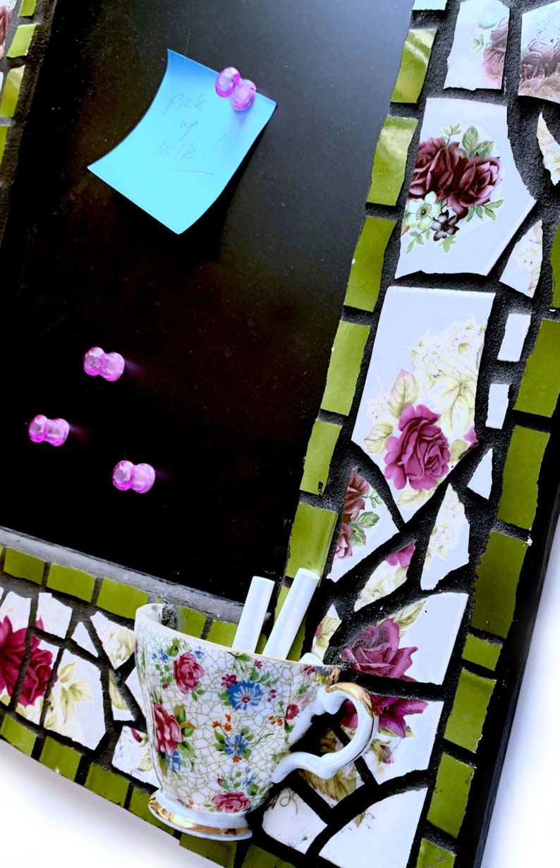 Mosaic Magnetic Chalk Board Mosaic Framed Chalkboard Mosaic - Etsy
