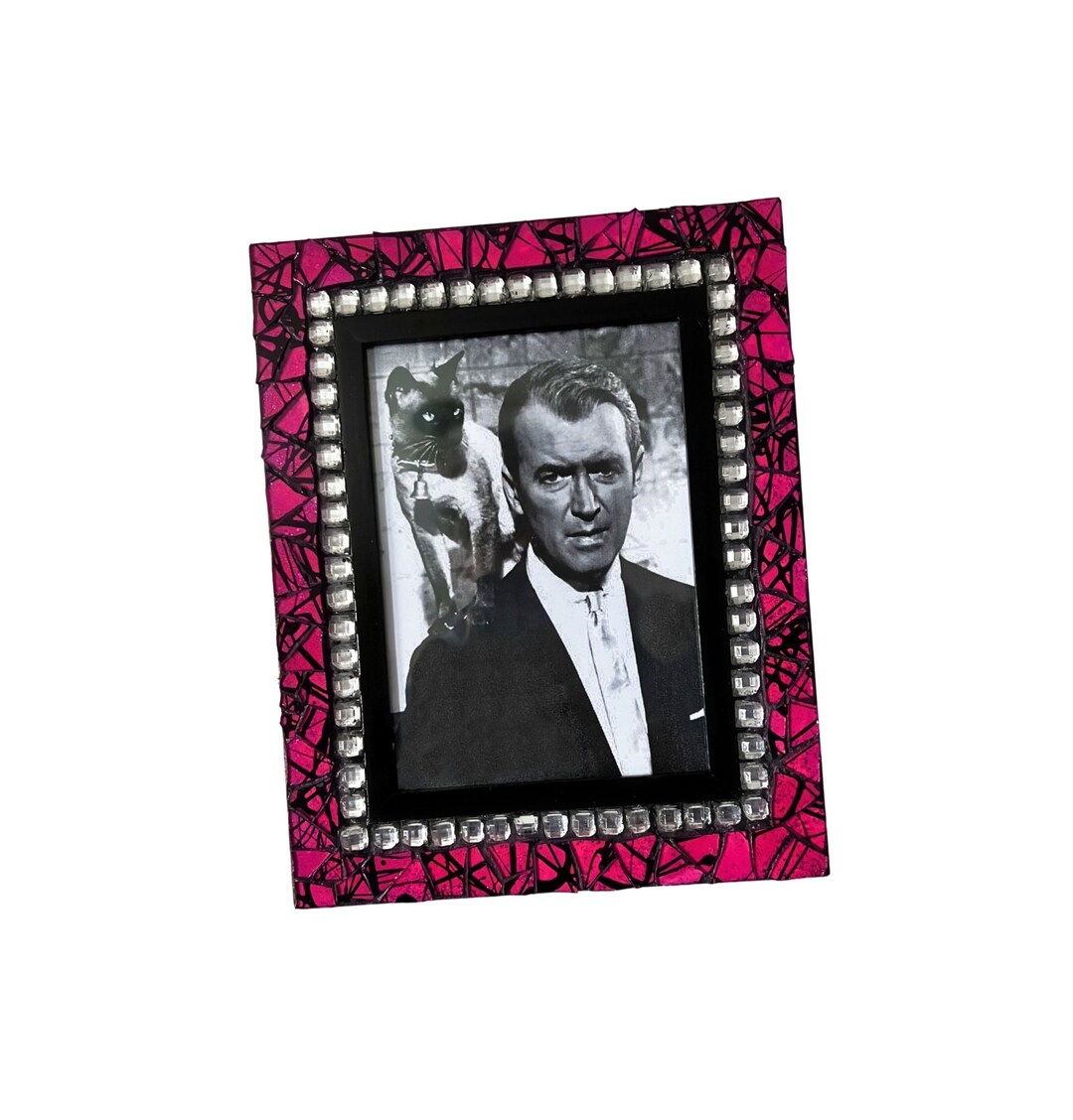 Hot Pink Black Mosaic Frame, 5x7 Pink Black Rhinestone Glam Frame, Hot ...