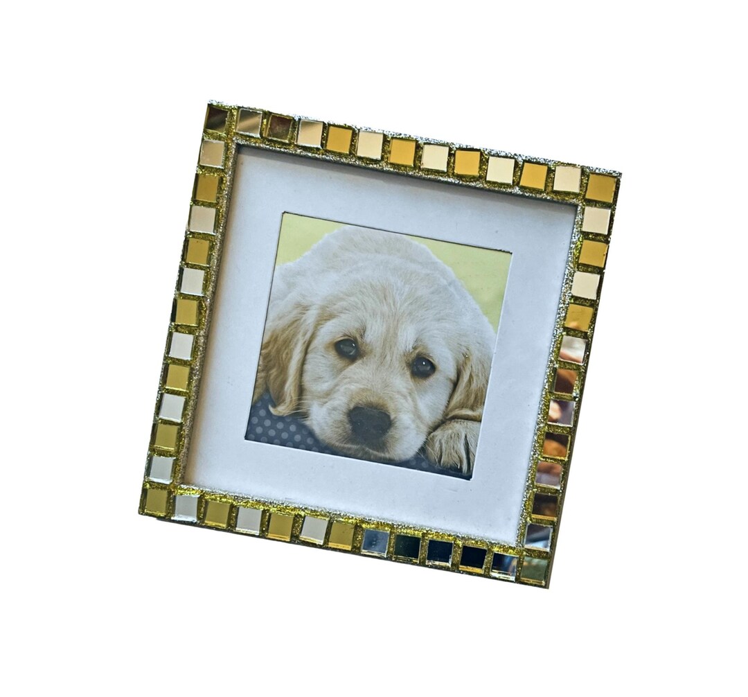Gold Silver Mirror Glass Mosaic Frame, 3.5 X 3.5 or 5.5 X 5.5 Inch ...
