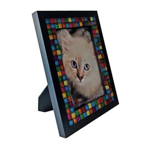 Glitter Glass Tile and Black Mosaic Frame, 5x7 Glitter Bright Tile ...