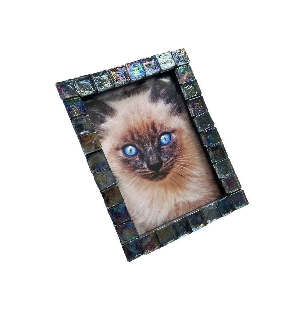 Glass Block Frame, Iridescent Glass Block Frame, Gift Frame, Guy Frame ...