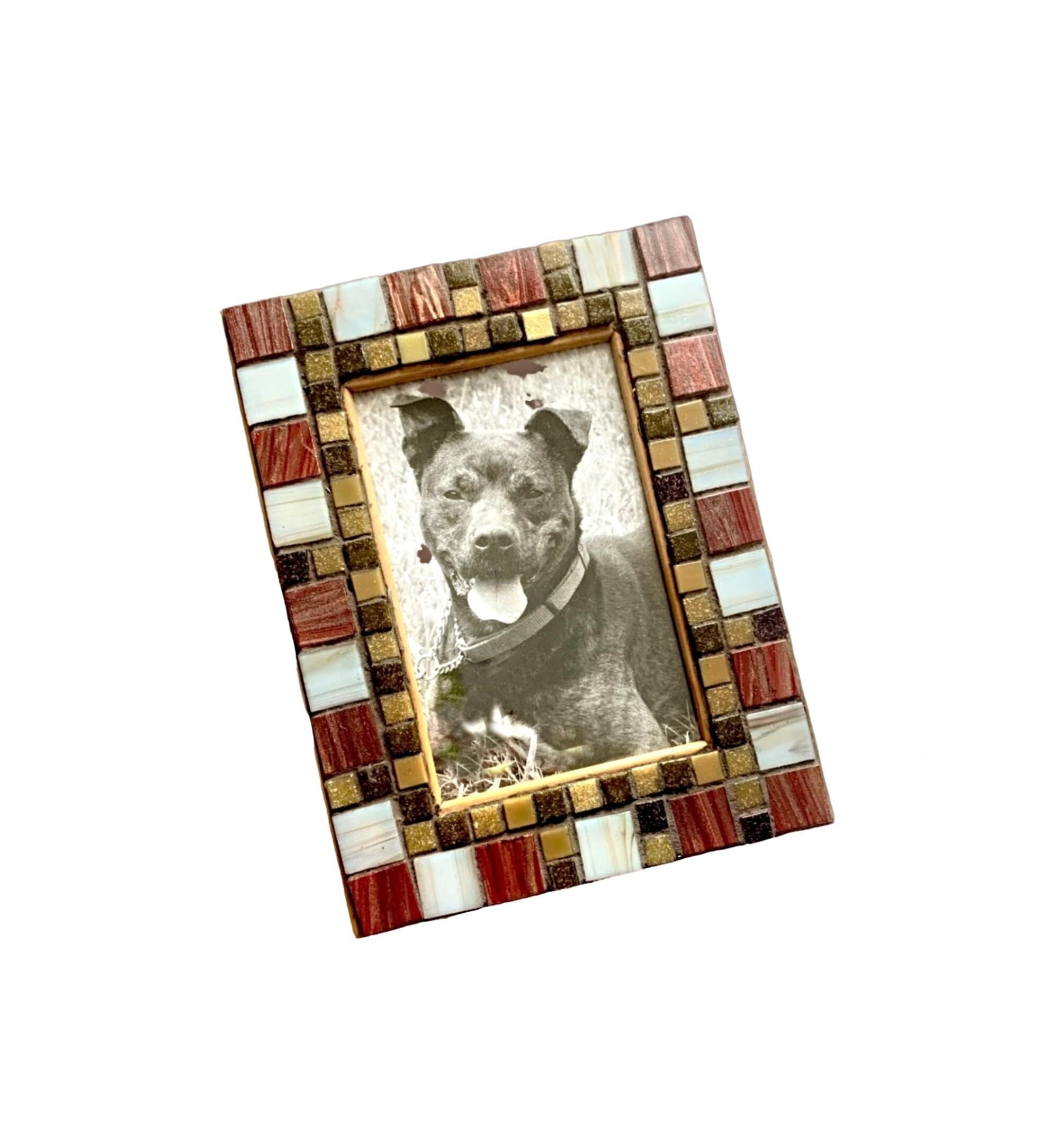 Brown Mosaic Frame, Neutral Mosaic Frame, 4x6 Glass Tile Frame ...