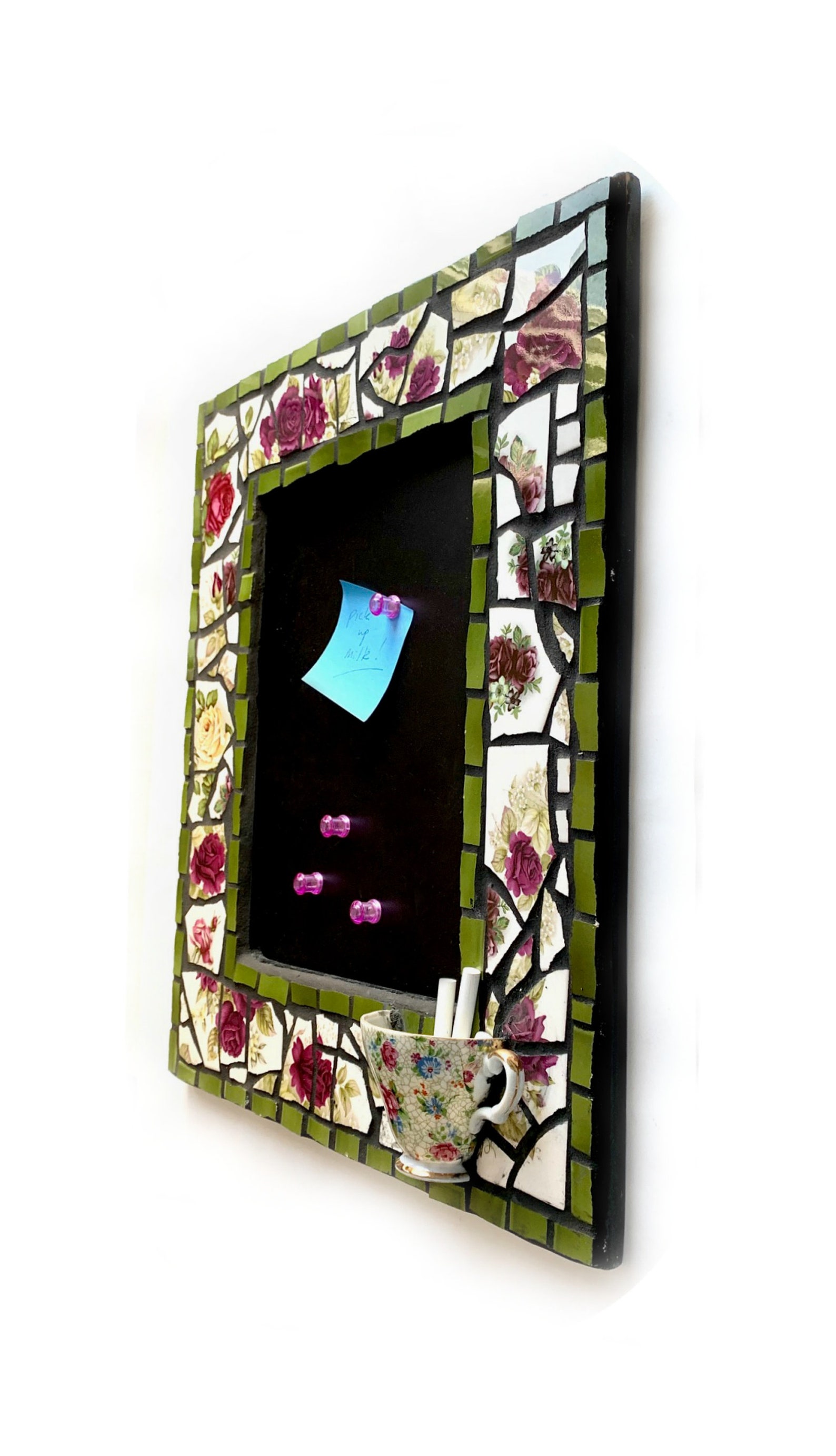 Mosaic Magnetic Chalk Board Mosaic Framed Chalkboard Mosaic | Etsy