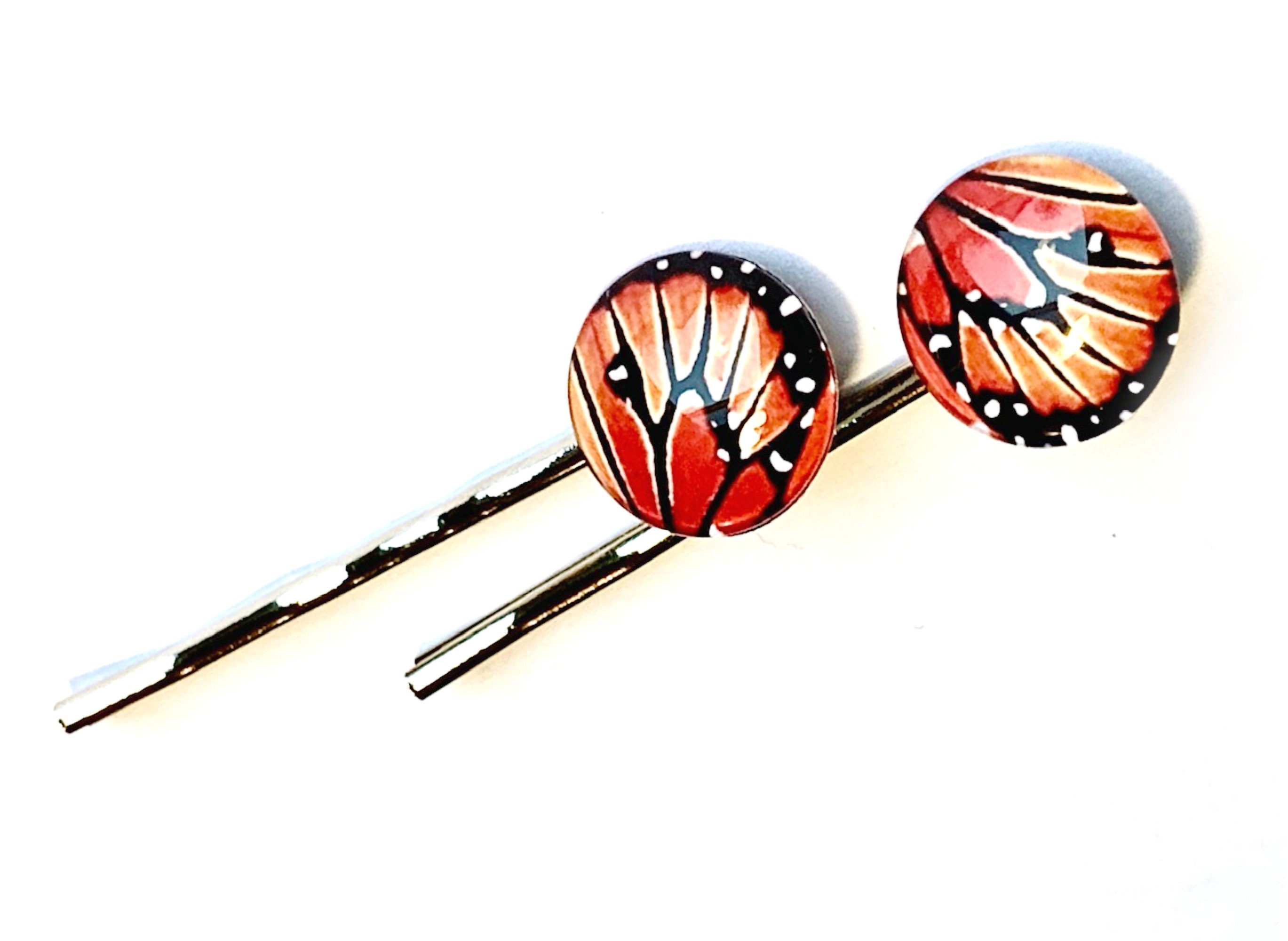 Monarch Butterfly Hair Clip Set, TWO Monarch Wing Hair Pins, Set of Two ...