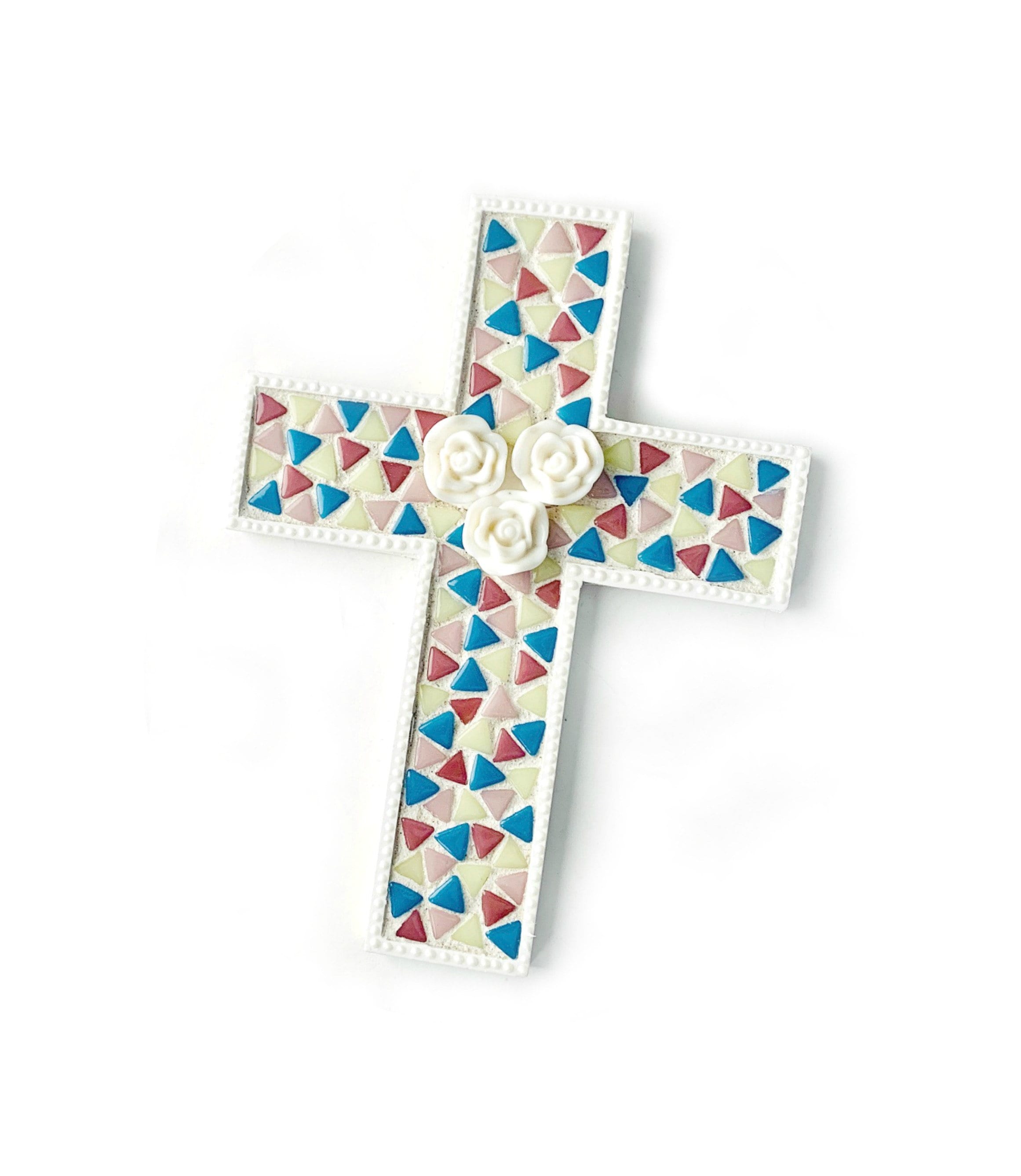 Mosaic Cross Pastel Mosaic Wall Cross Pastel Rose Mosaic - Etsy