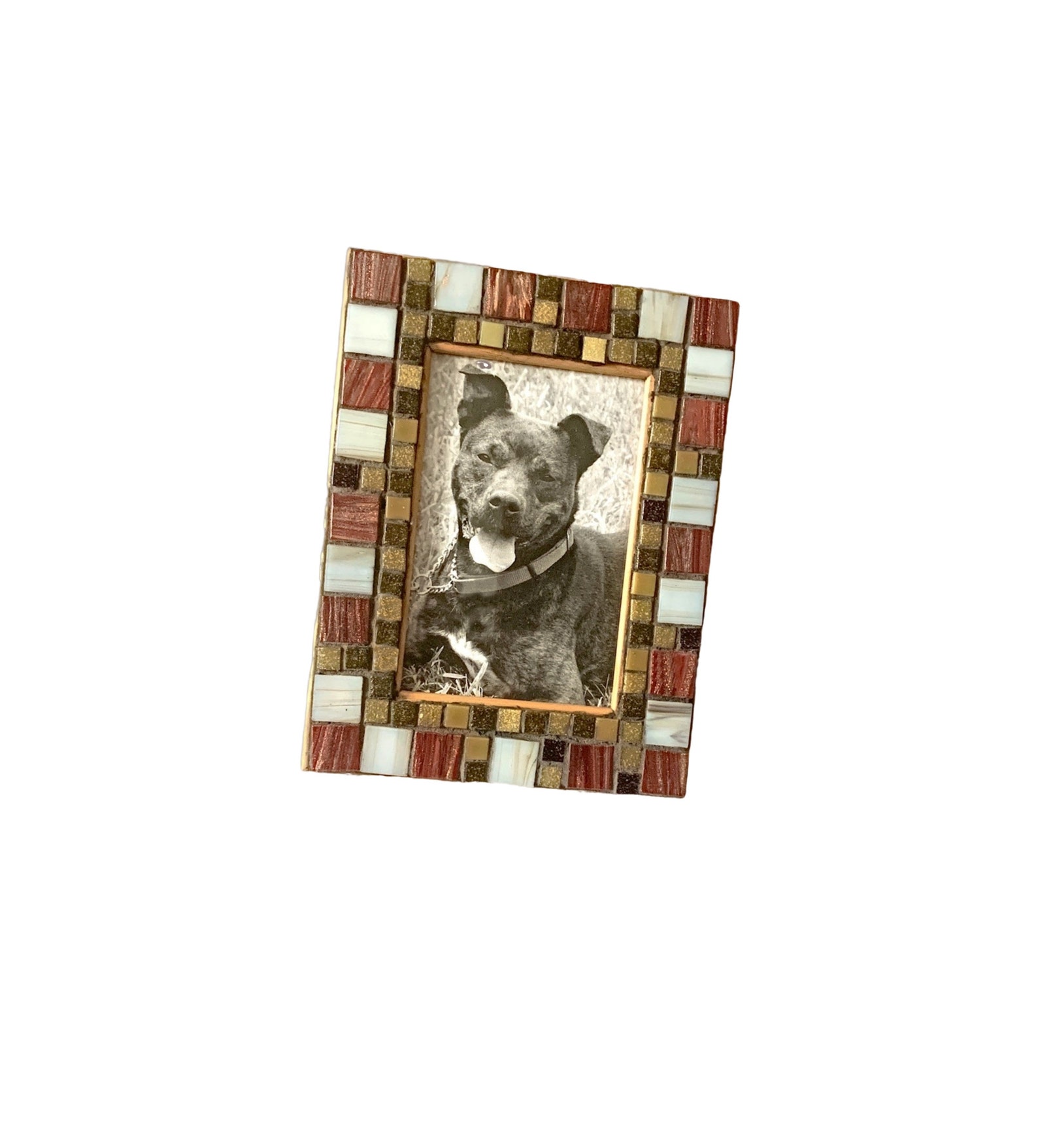 Brown Mosaic Frame, Neutral Mosaic Frame, 4x6 Glass Tile Frame ...
