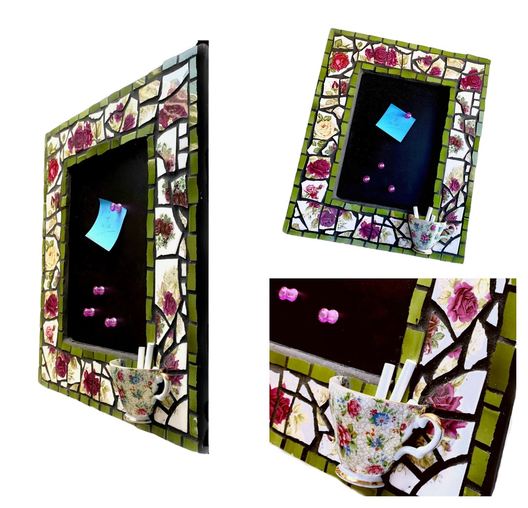 Mosaic Magnetic Chalk Board, Mosaic Framed Chalkboard, Mosaic Framed ...