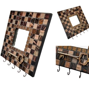 Mosaic Key Rack, Mosaic Mirror Key Keeper, Mosaic Key Holder, Key ...