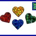 Mosaic Hearts Magnet Set FOUR Mosaic Heart Magnets 4 Heart - Etsy