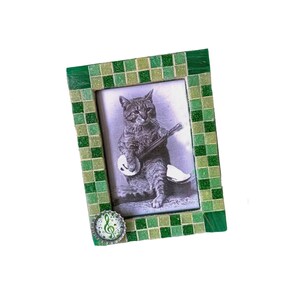 Green Music Mosaic Frame, Rectangle Green Glass Tile Mosaic Frame ...