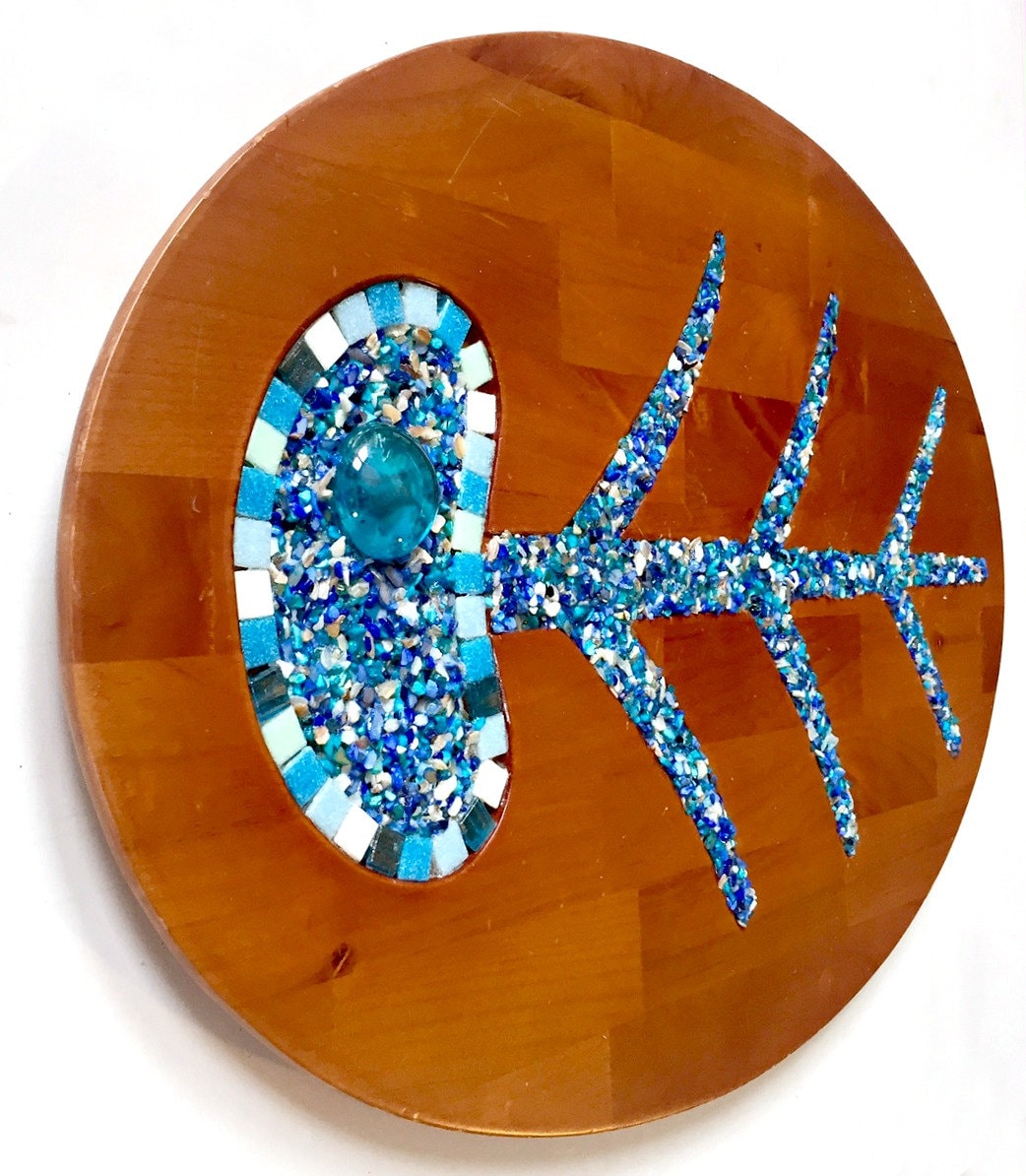 Mid Century Style Fish Plaque Blue Fish Wall Hanging Fish | Etsy