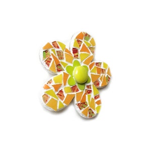 Large Mosaic Flower Magnet Flower Mosaic Magnet Orange - Etsy