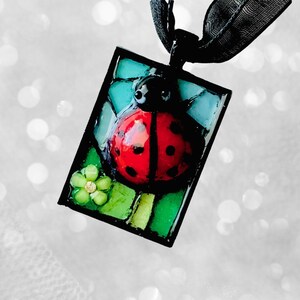 Mosaic Ladybug Pendant, Glass Ladybug Mosaic Pendant, Glass Mosaic ...