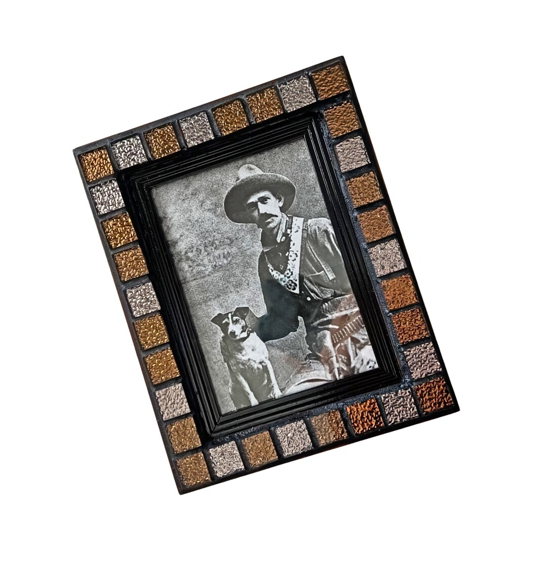 Bronze Metallic Glass Tile Mosaic Frame, Wood and Glass Tile Frame ...