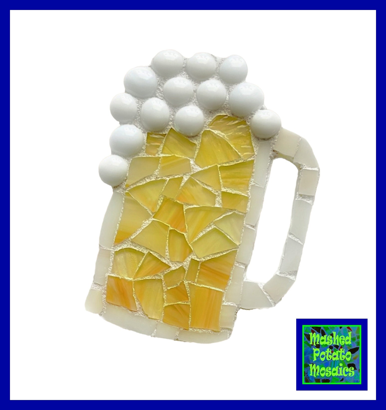 Mosaic Beer Mug Magnet, Mosaic Stained Glass Style Beer Mug Magnet ...