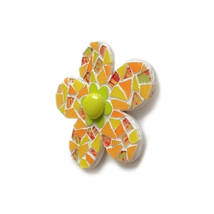 Large Mosaic Flower Magnet Flower Mosaic Magnet Orange - Etsy