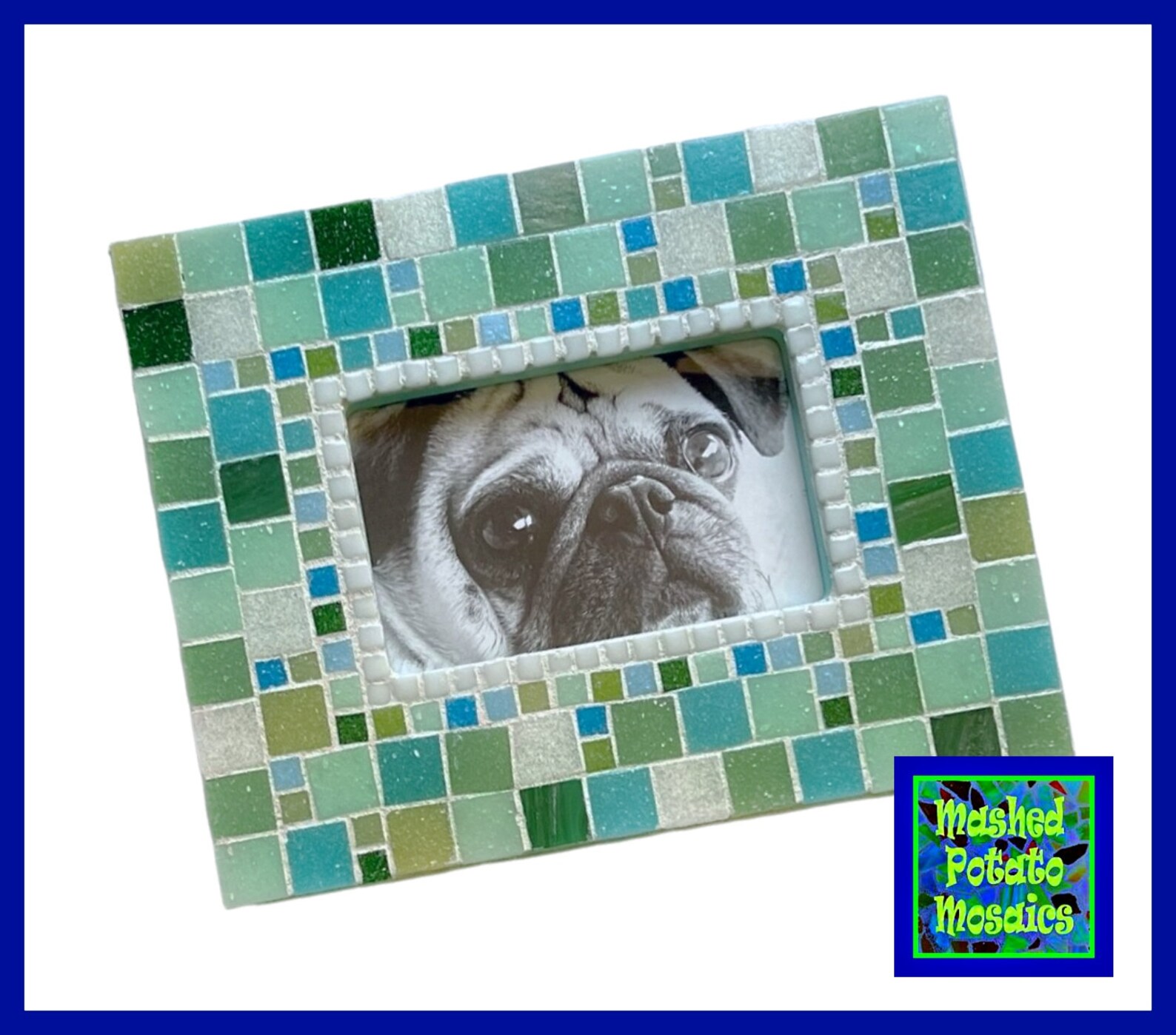 Aqua Turquoise Mosaic Frame Aqua Blue Mosaic Tile Frame 4x6 | Etsy