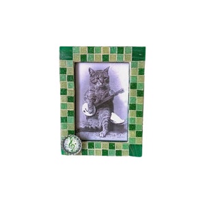 Green Music Mosaic Frame, Rectangle Green Glass Tile Mosaic Frame ...