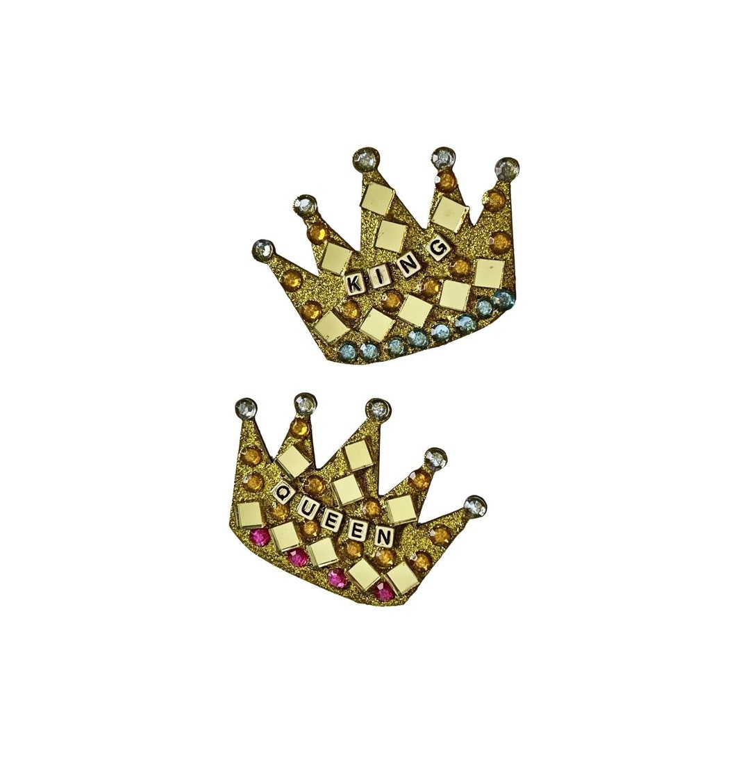 King & Queen Magnet Set, Gold Crown Magnets, Magnets for a Queen and ...