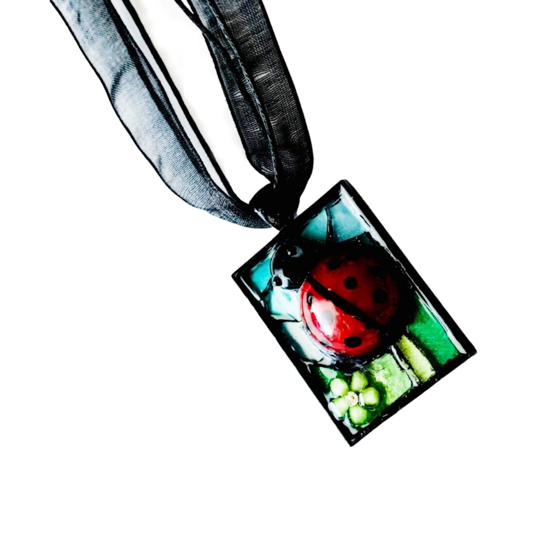 Mosaic Ladybug Pendant Glass Ladybug Mosaic Pendant Glass - Etsy