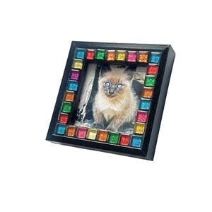 Glitter Tile Mosaic Photo Frame, Colorful Square Frame - Etsy