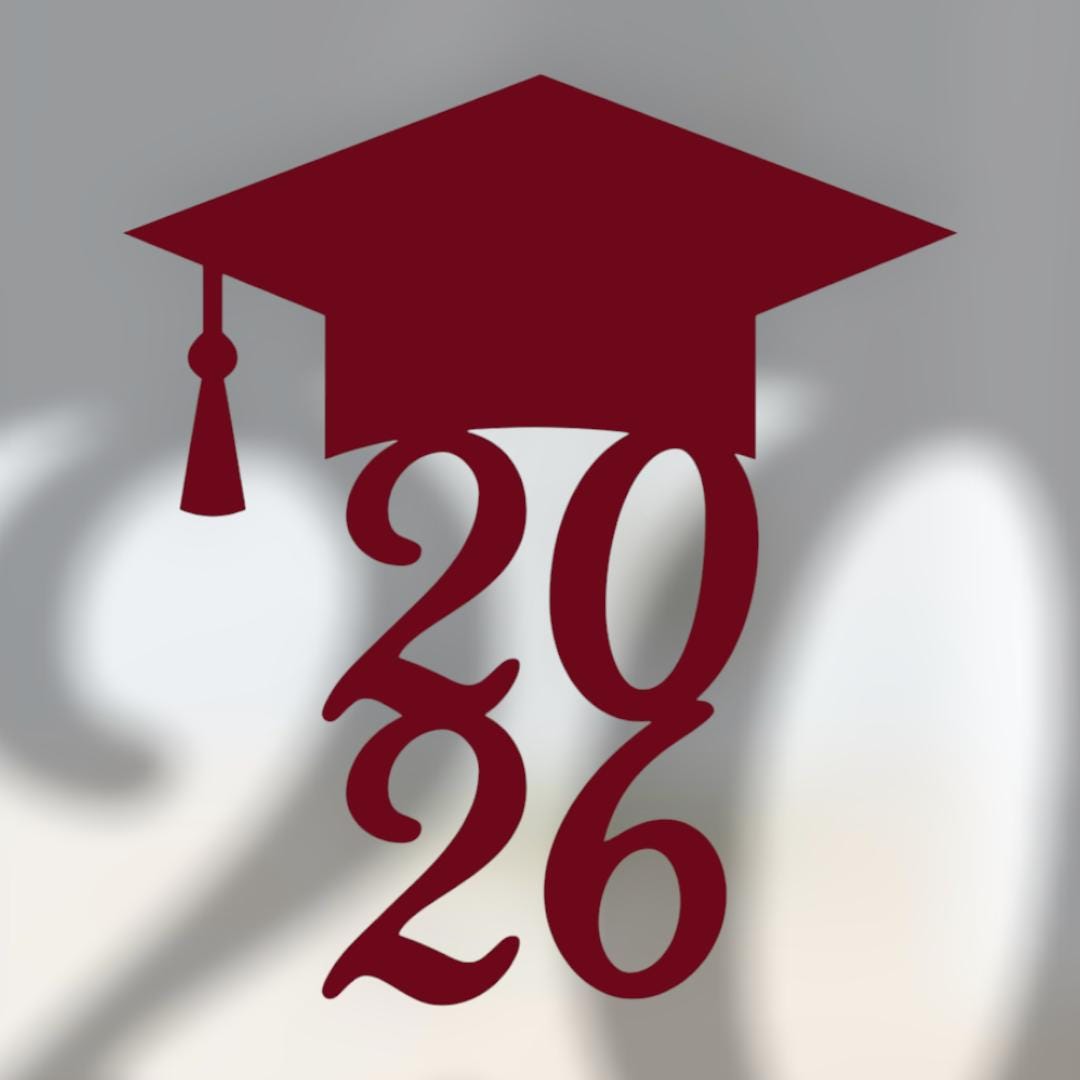 Custom Graduation Cap Decal With Year - Class of 2026, Any Year ...