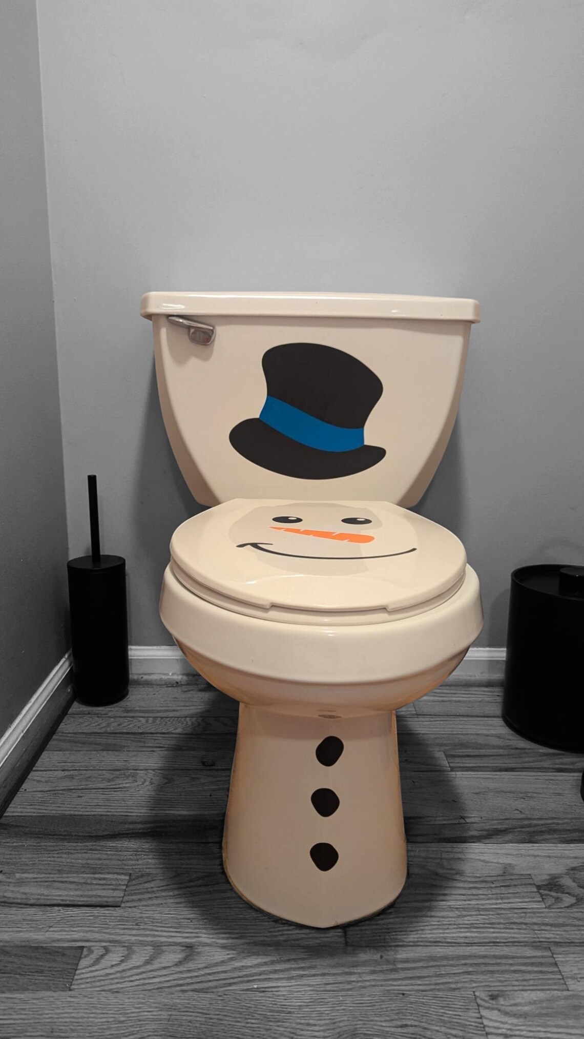 Snowman Toilet Decal Set - Funny Christmas Bathroom Decor - "tinkle All ...