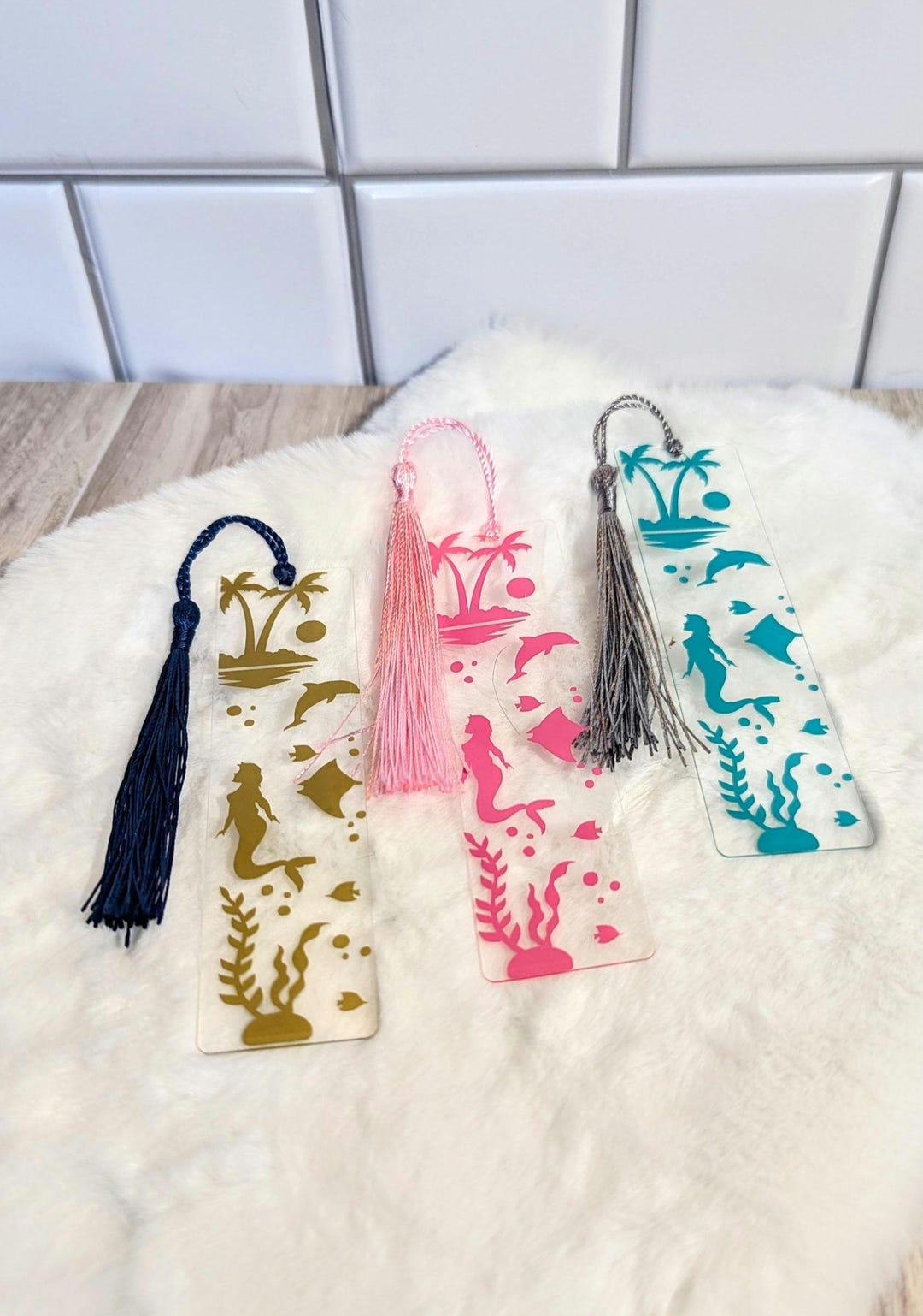Dive Into Reading: Ocean-themed Clear Bookmark With Colorful Tassel - Etsy
