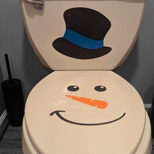 Snowman Toilet Decal Set - Funny Christmas Bathroom Decor - "tinkle All ...