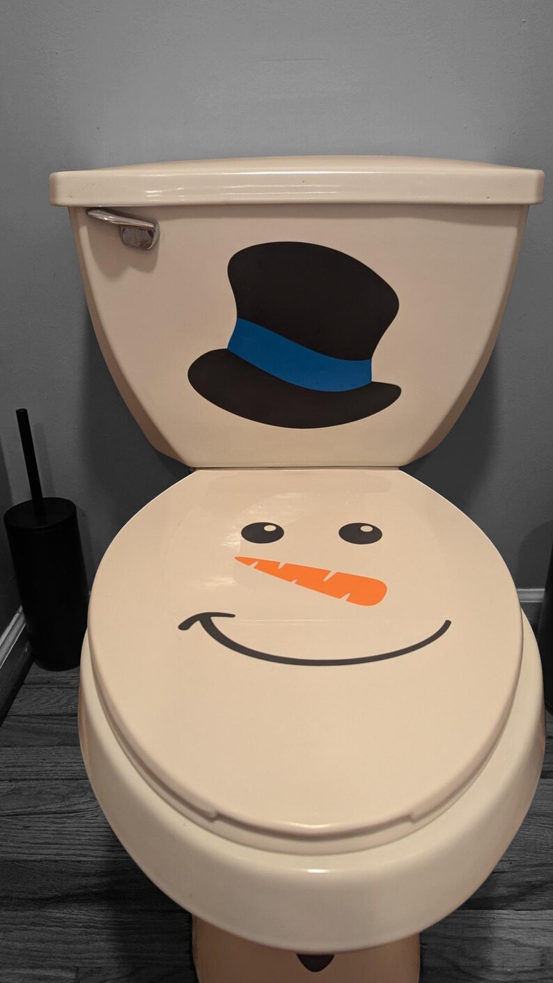 Snowman Toilet Decal Set - Funny Christmas Bathroom Decor - "tinkle All ...
