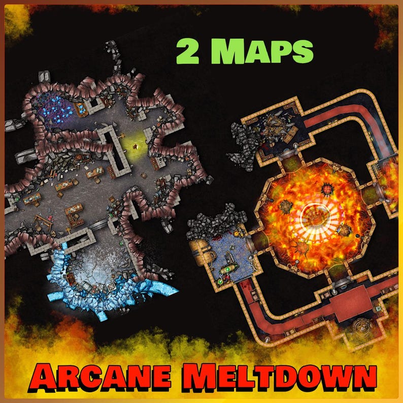 Arcane Meltdown Map 30x30, D&D Battle Map, Battlemap, Dungeons and ...