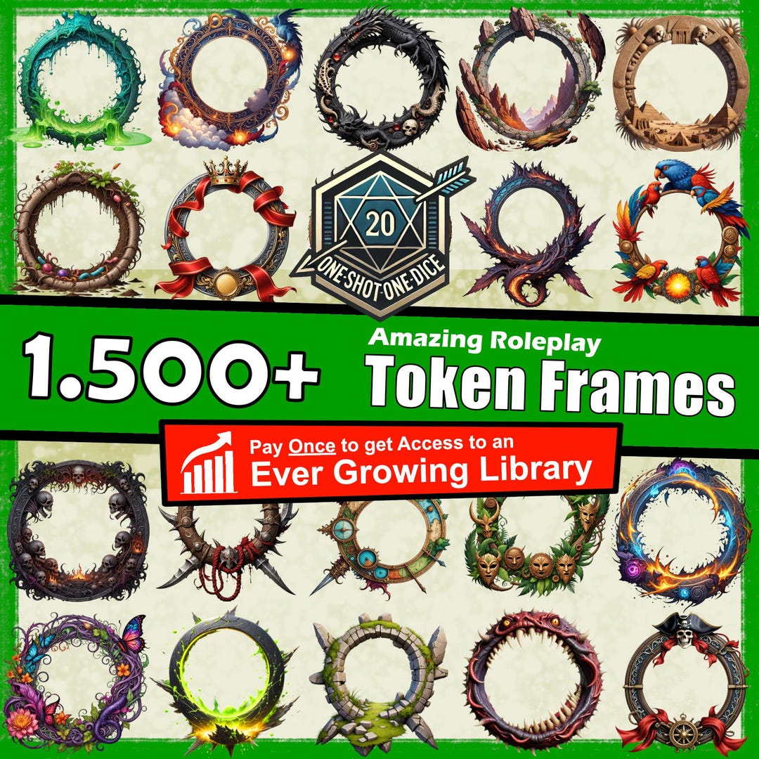 1500+ RPG Token Borders: Fantasy Frames for Dnd, Pathfinder (digital ...
