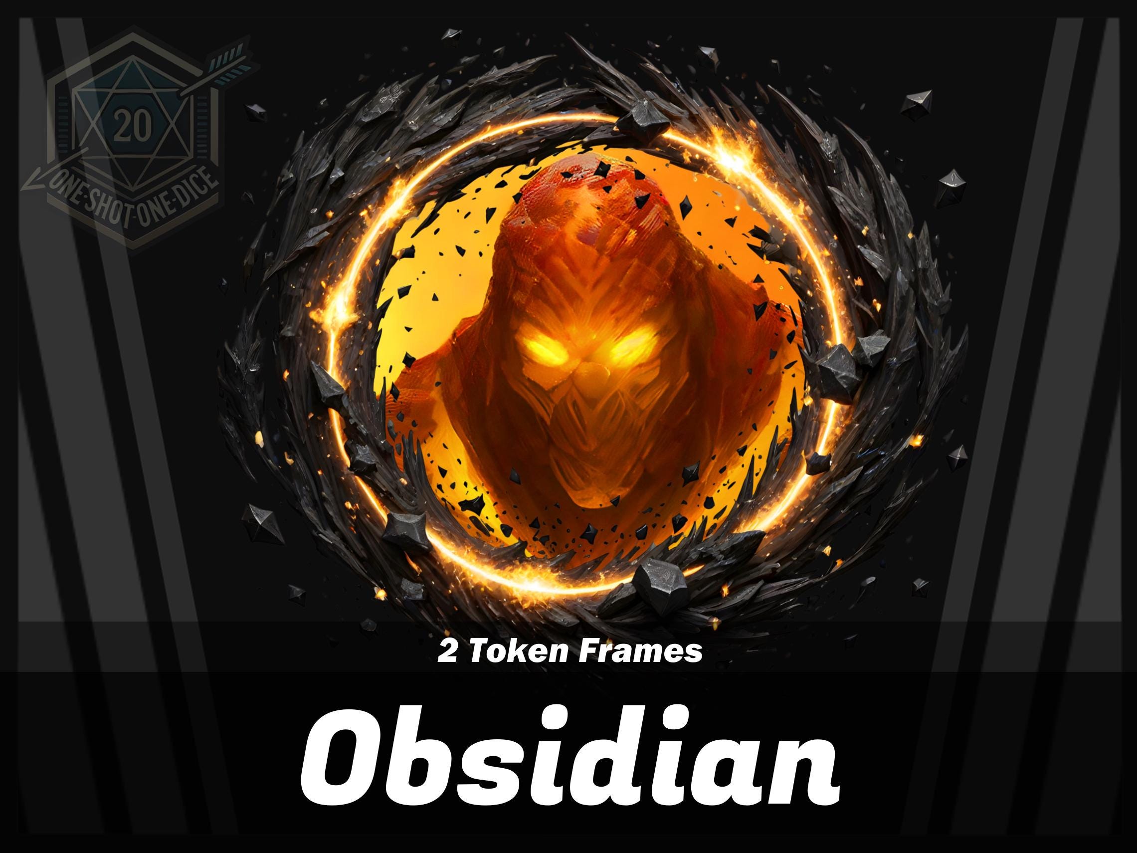 2 Obsidian Token Frames - Token Border, Digital Tabletop, D&D ...